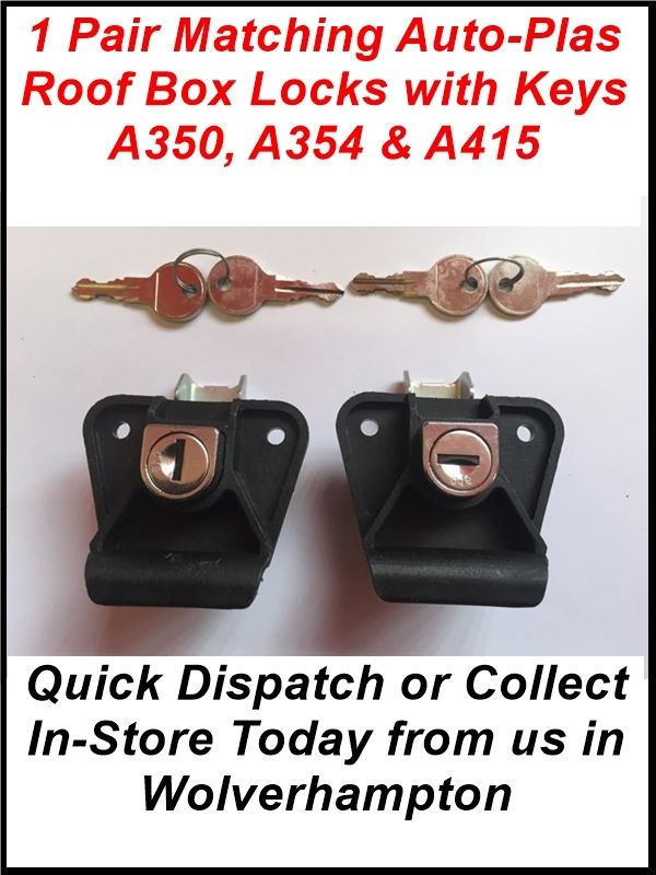 2 x REPLACEMENT MATCHING LOCKS & 4 KEYS FOR AUTO-PLAS ROOF BOX TOP BOX ...